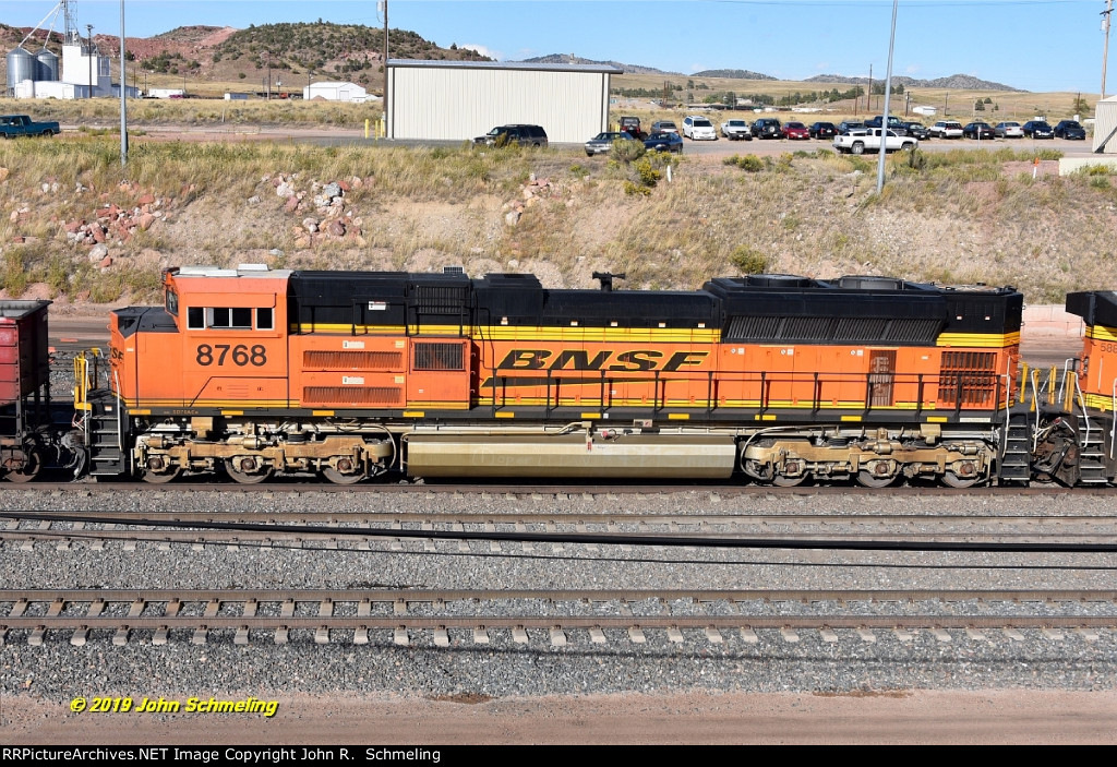 BNSF 8768 (SD70ACe) at Guernsey WY . 10/5/2019